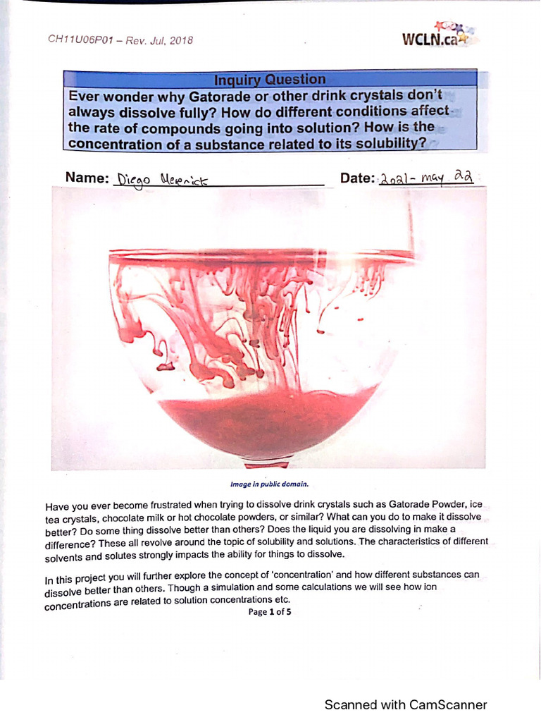 Chemistry U6 Project | PDF