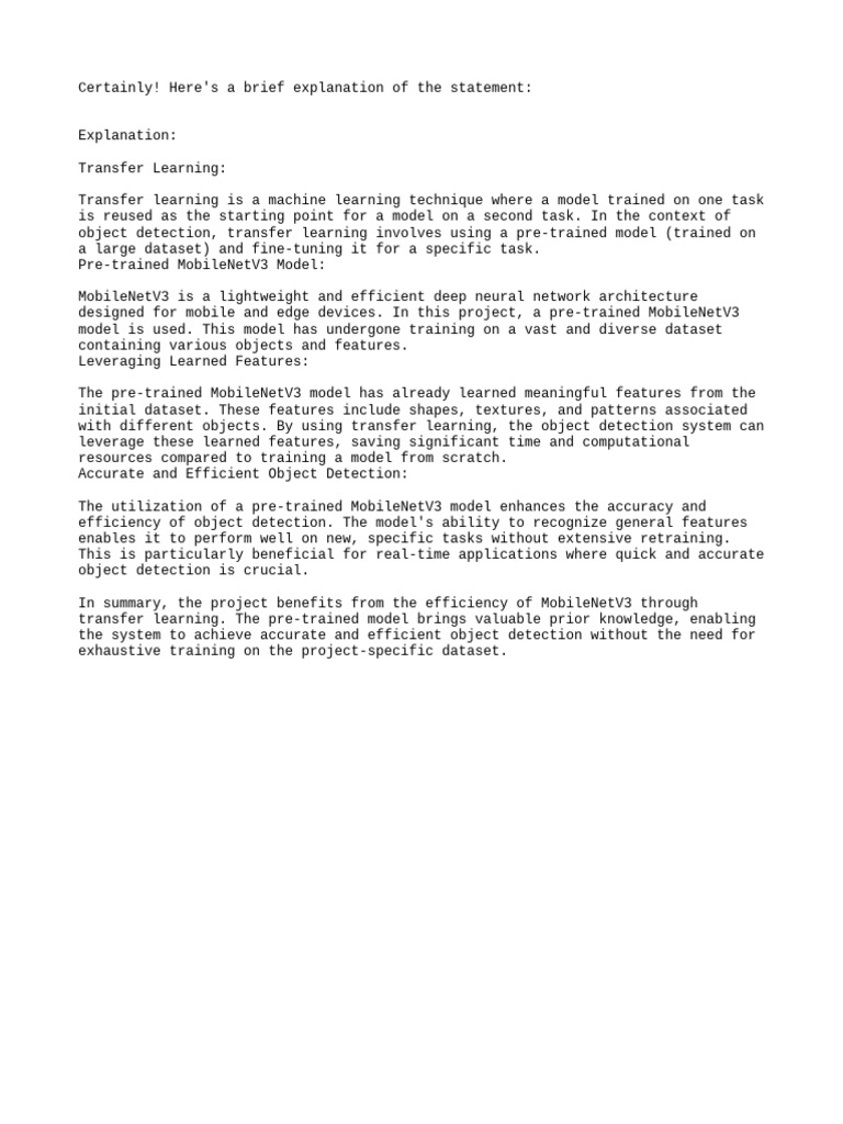 Efficient Object Detection with MobileNetV3 | PDF