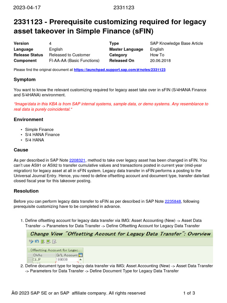 Prerequisite Customizing Required For Legacy | PDF | Computing | Computer Programming