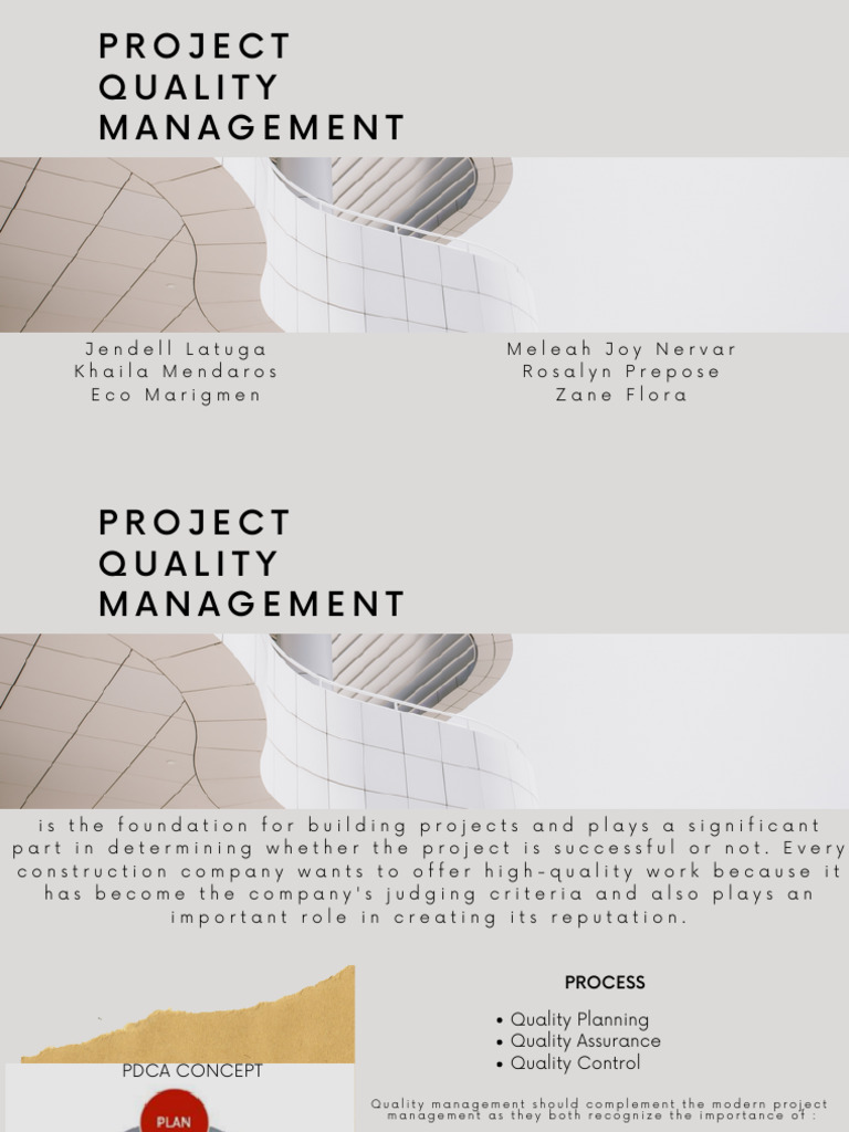 Quality Management Quality Planning Quality Assurance and Quality ...