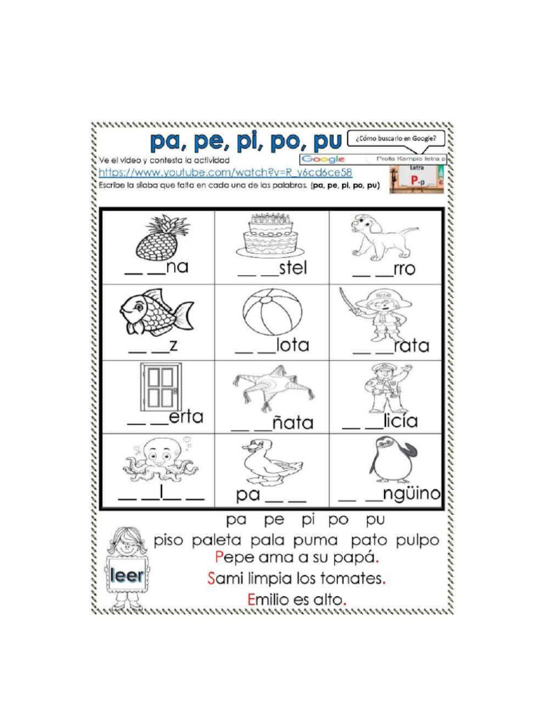 Leamos Con La P | PDF