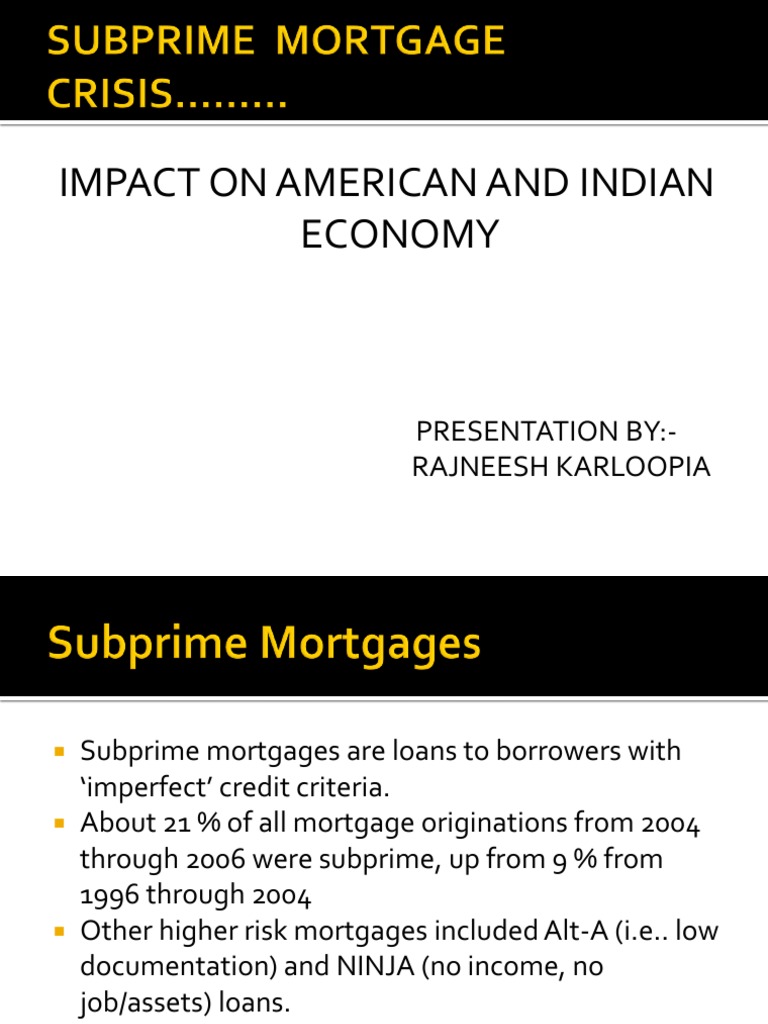 Subprime Mortgage Crisis | PDF | Financial Crisis Of 2007–2008 ...