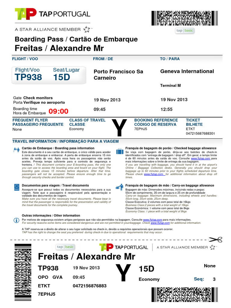 Cartao Embarque TAP PDF | PDF