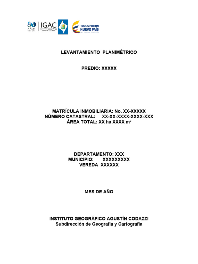 Plantilla Informe Tecnico IGAC | Descargar gratis PDF | Sistema de Posicionamiento Global | Equipo