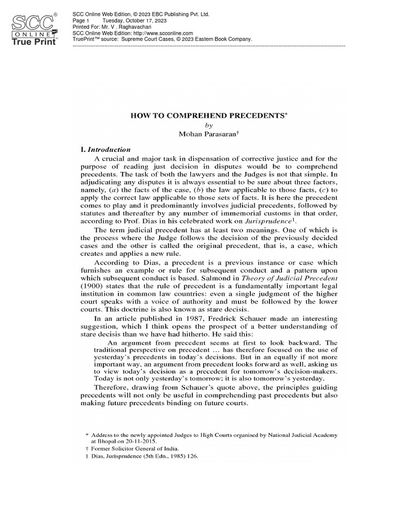 How To Comprehend Precedents | PDF