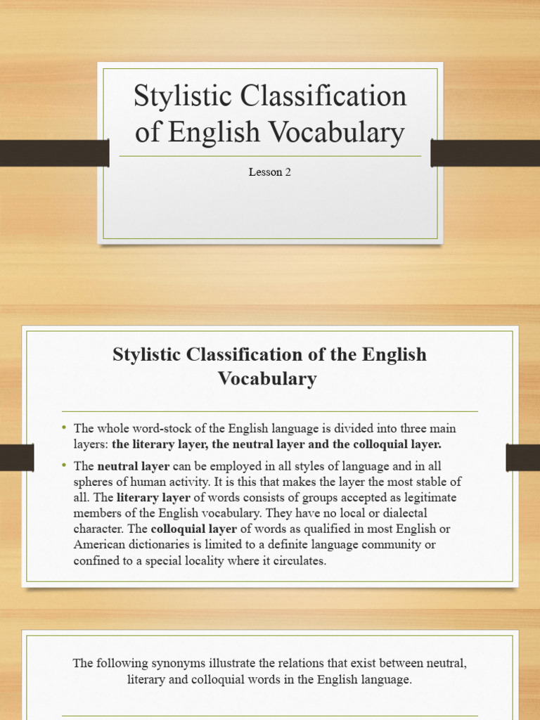 Presentation - Vocabulary | PDF | English Language | Vocabulary