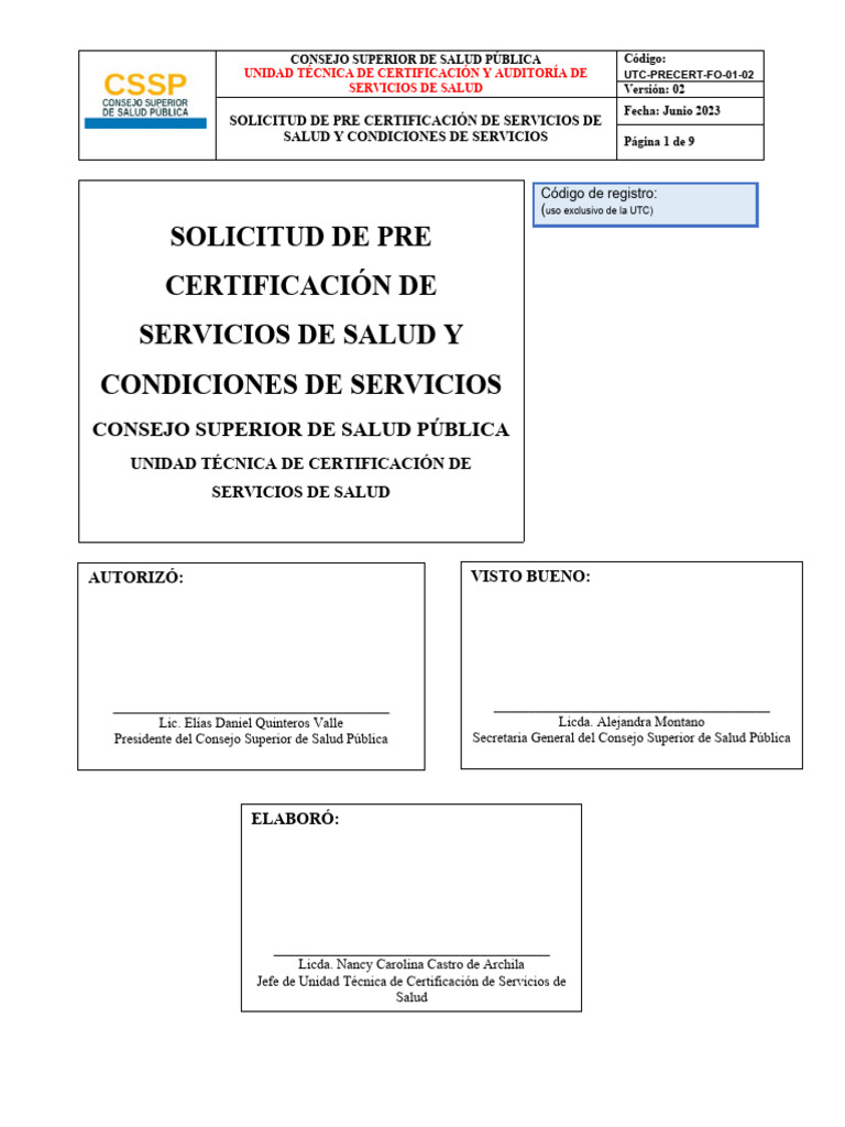 FORMUL-2-Solicitud-de-pre-certificacion-de-servicios-de-salud-y-condiciones-de-servicios | PDF ...