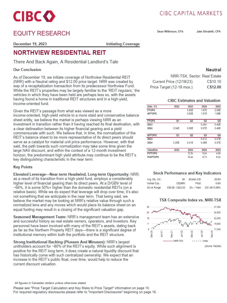 Northview Initiation CIBC | PDF | Real Estate Investment Trust | High ...