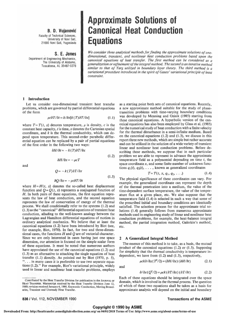 Canonical Heat Conduction | PDF | Thermal Conduction | Equations