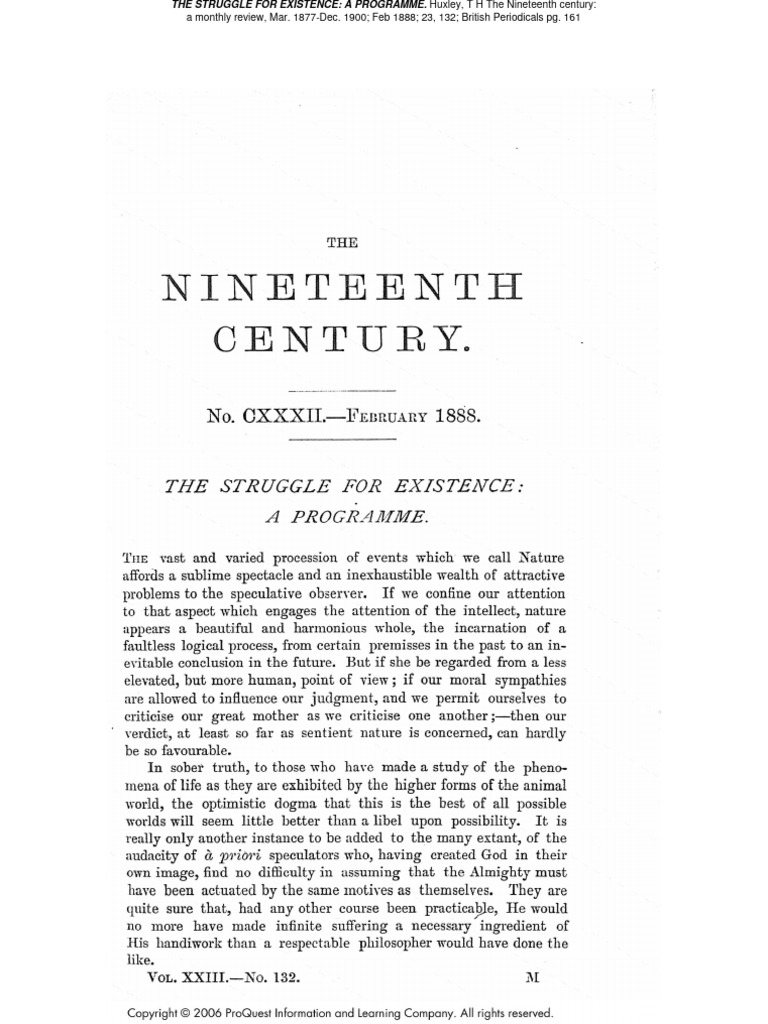 Struggle for Existence Explained | PDF