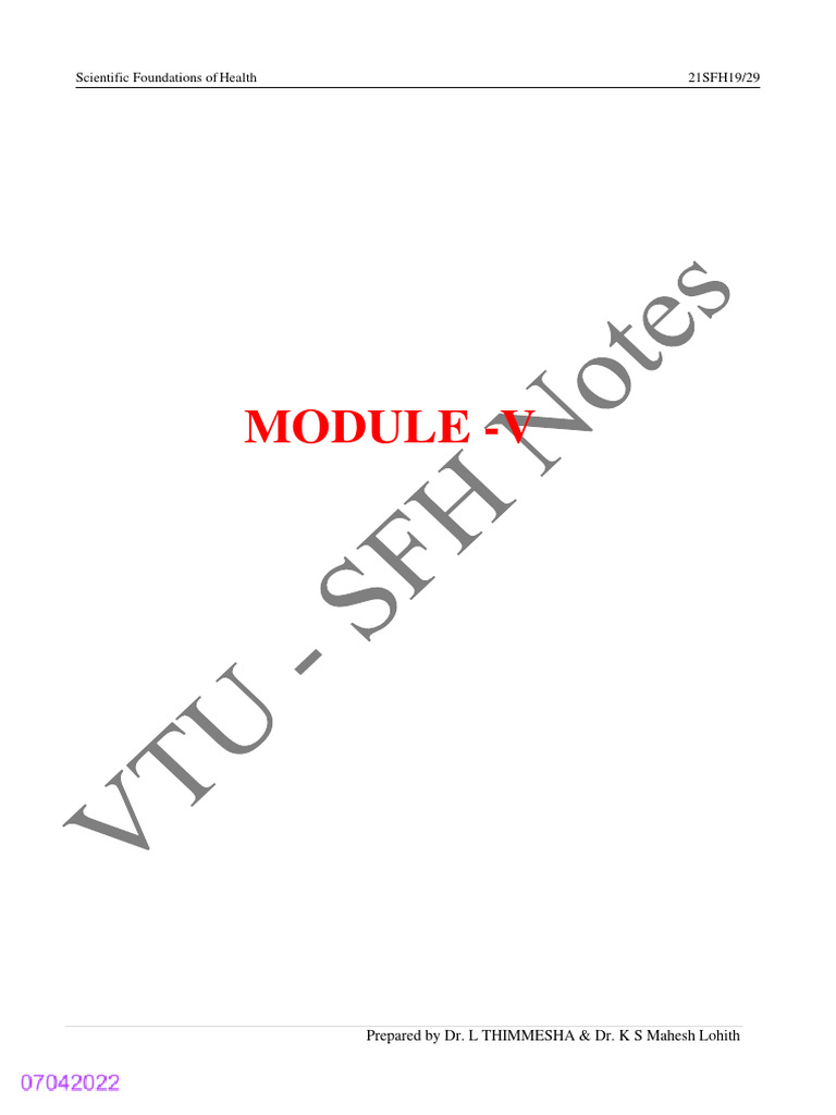 SFH Mod 5 | PDF | Chronic Condition | Non Communicable Disease