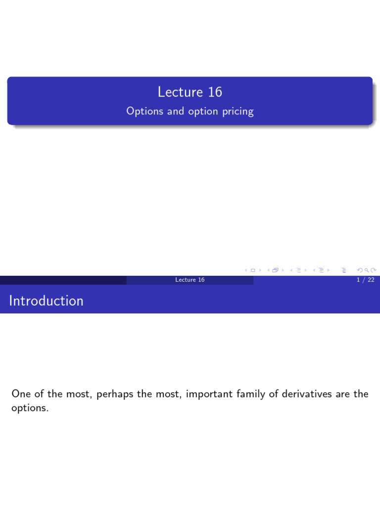 Options & Derivative Notes | PDF | Option (Finance) | Derivative (Finance)