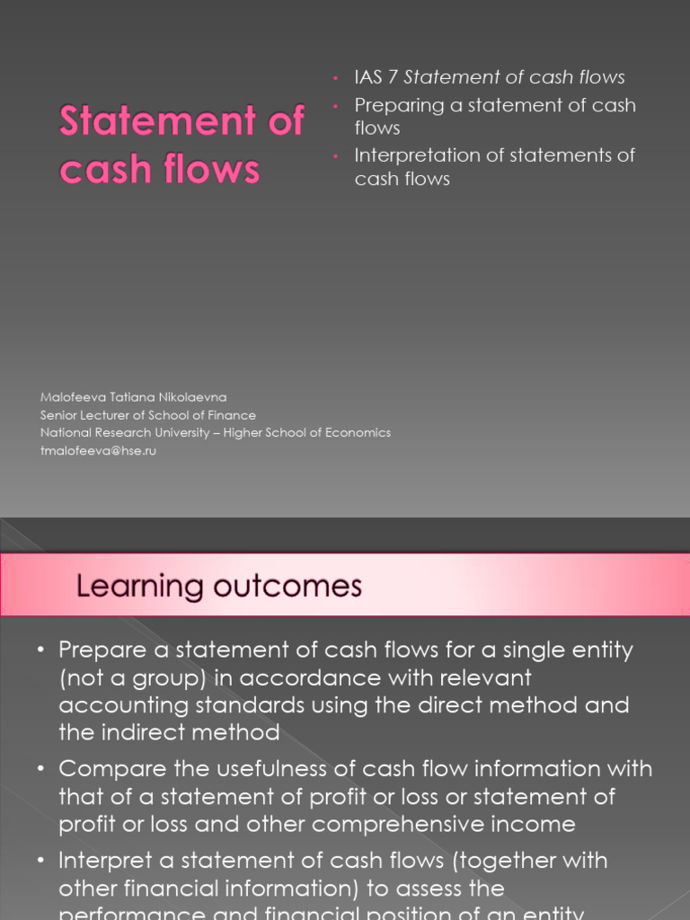 IFRS - Lecture Cash Flow (For Self-Srudy) | PDF | Expense | Cash Flow ...