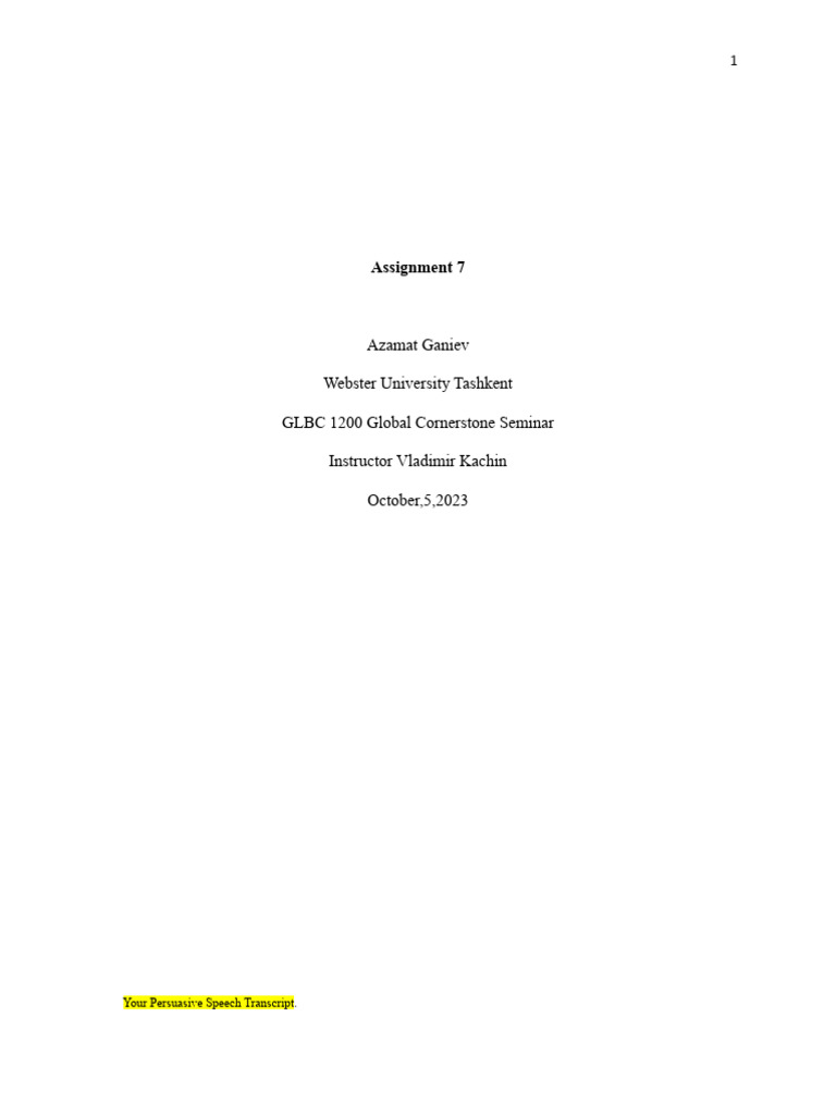 GLBC Assignment 7 Template | PDF | Schools | Teachers