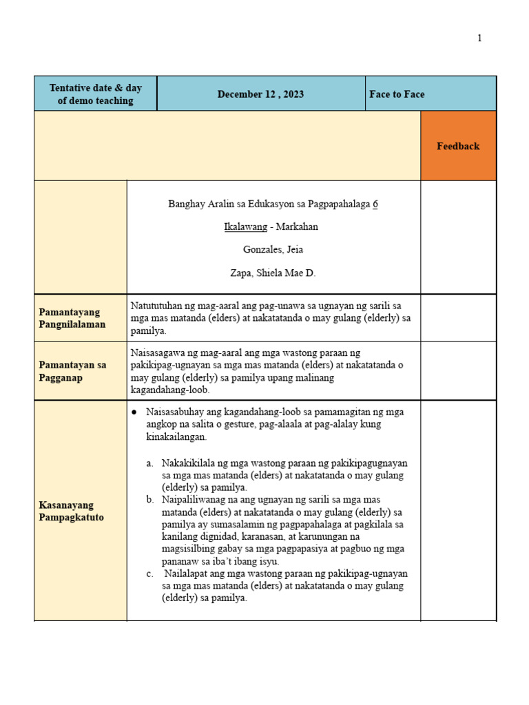 Gonzales Zapa Lesson Plan | PDF