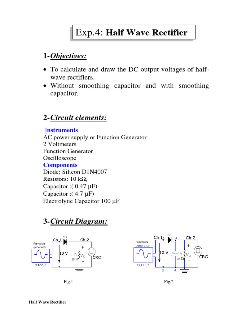 Half Wave Rectifier | PDF
