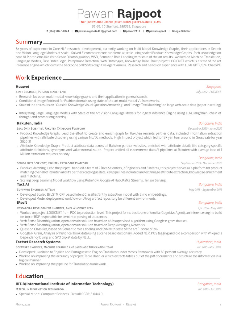 Pawan Resume May 2023 | Download Free PDF | Information Science | Cognitive Science