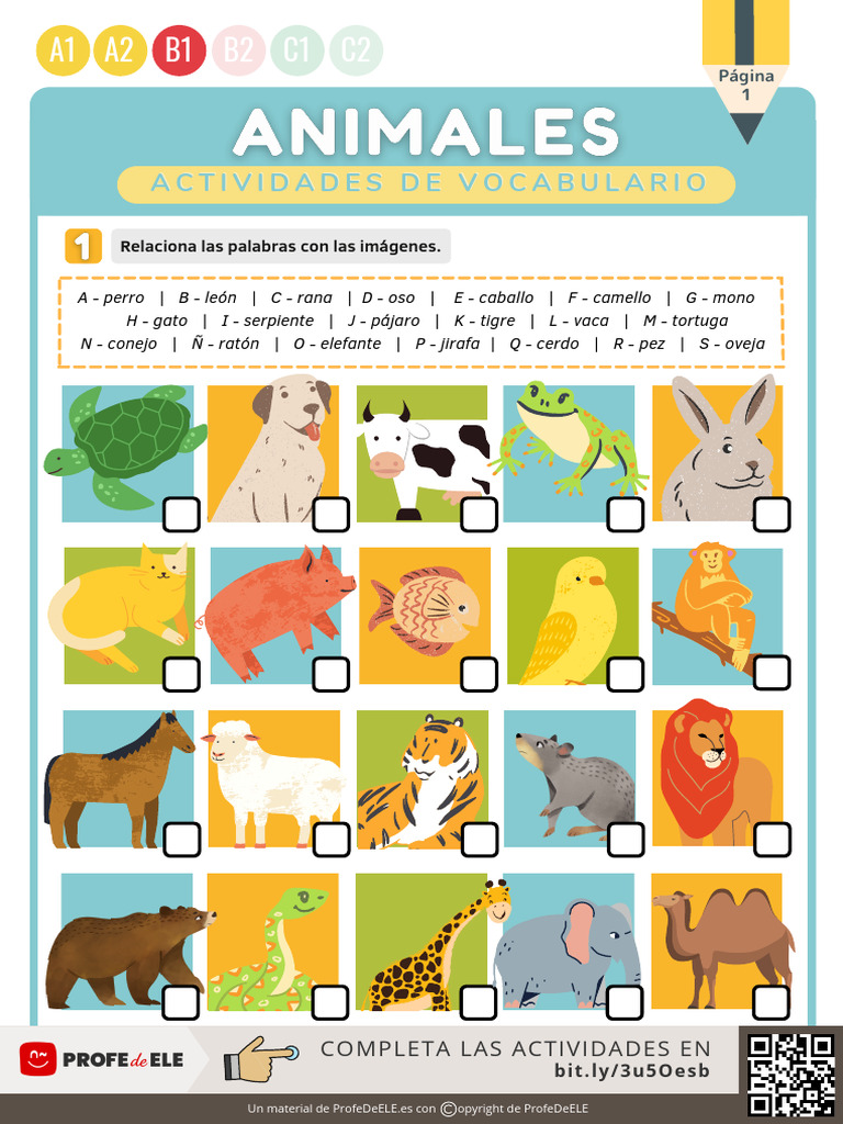 Animales - Vocabulario | PDF | Animales domesticados | Mamíferos