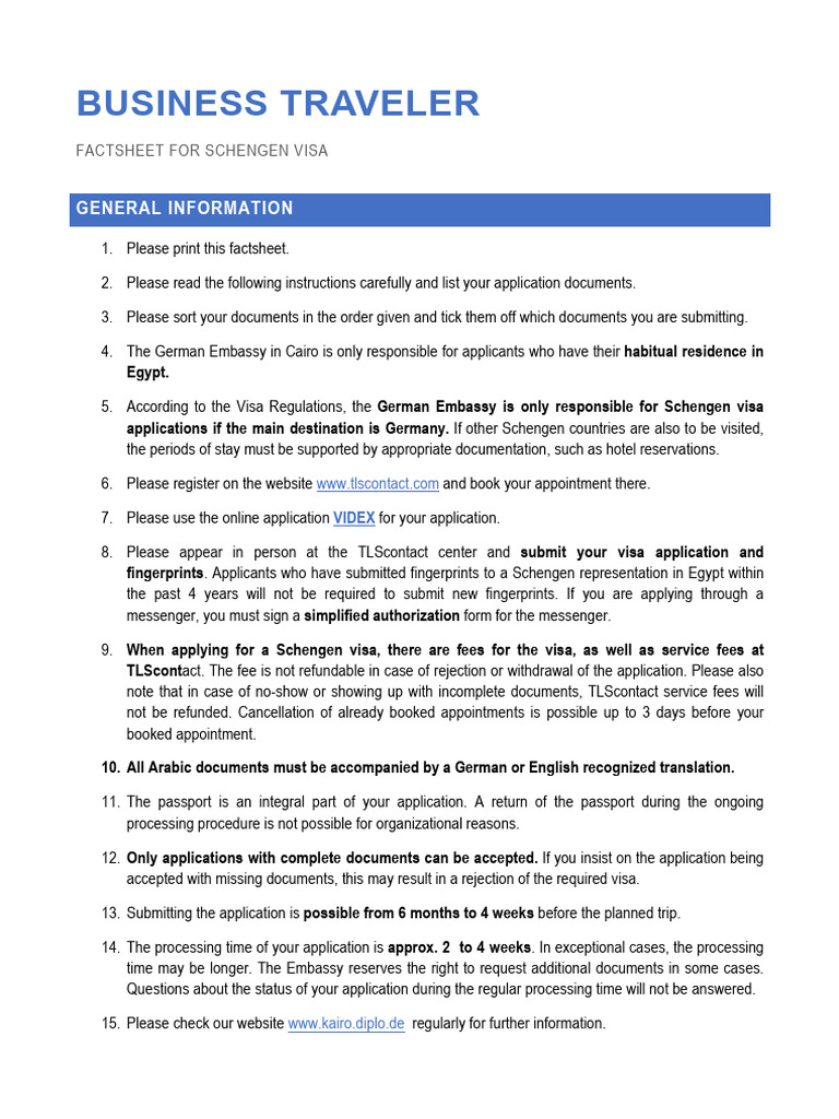 Schengen Visa Guide for Business Travelers | PDF