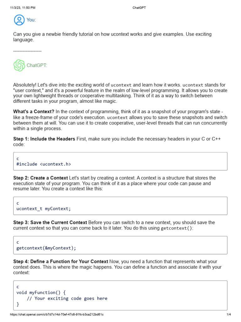 ChatGPT Ucontext Tutorial | PDF | Thread (Computing) | Pointer ... ChatGPT Ucontext Tutorial | PDF | Thread (Computing) | Pointer ...