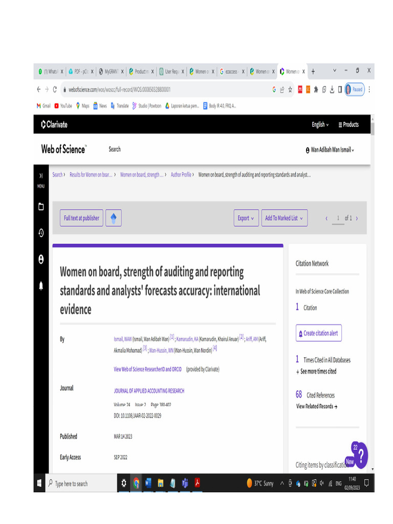 JAAR - Evidence WOS Indexed | PDF