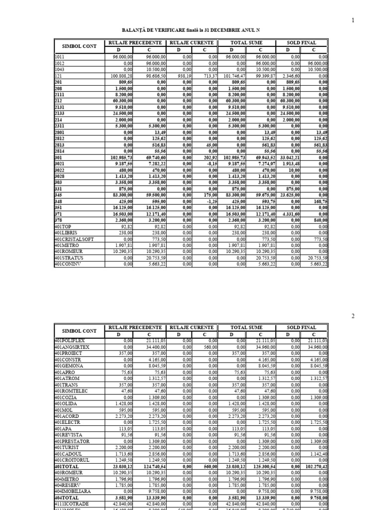 Balanta - Verificare Completat | PDF
