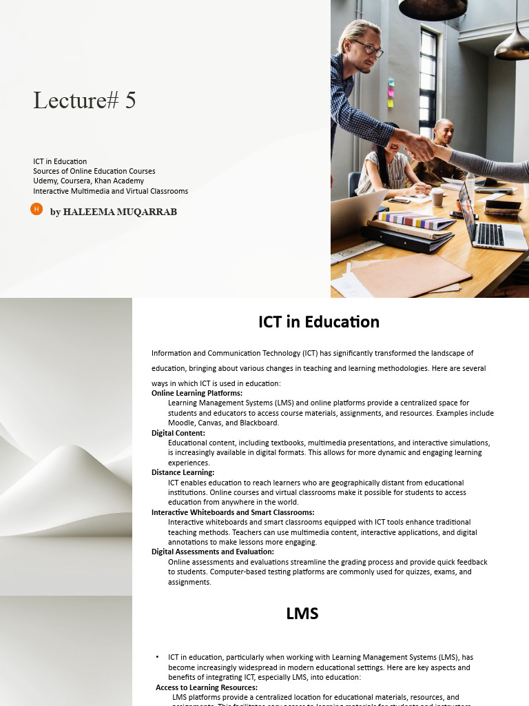 Ict Lecture 5 Download Free Pdf Educational Technology Massive Open Online Course