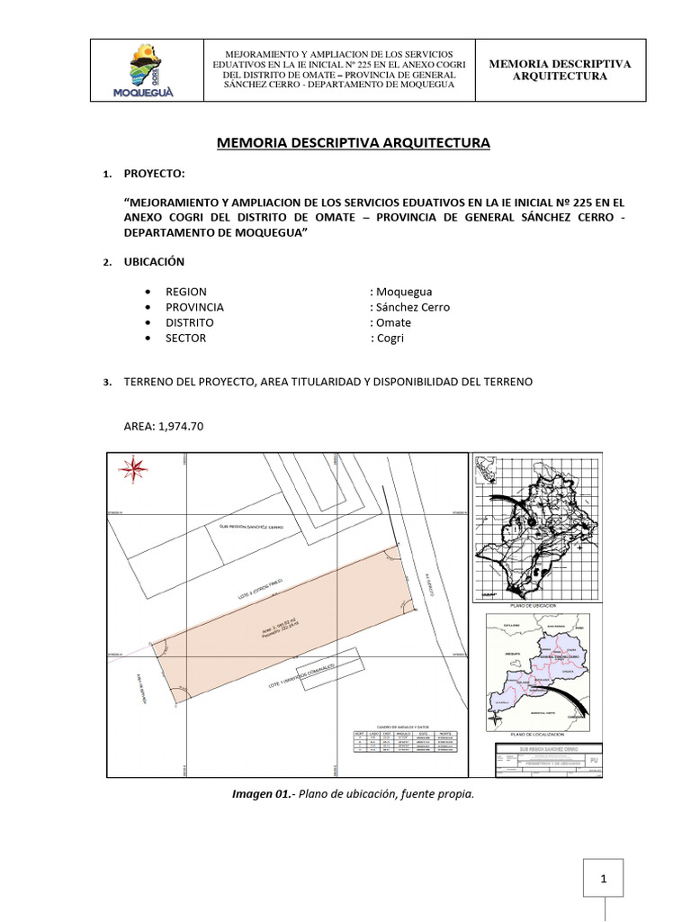 Memoria Descriptiva Arquitectura | PDF | Ventilación (Arquitectura) | Diseño