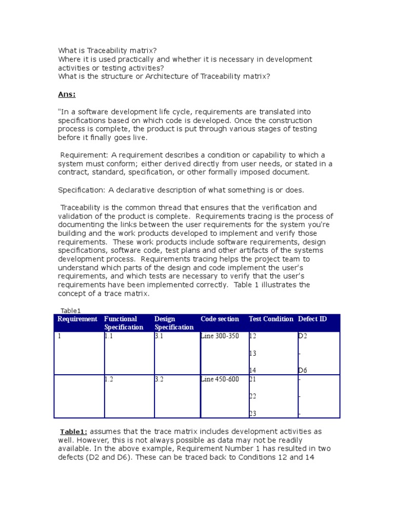 What Is Traceability Matrix | PDF | Specification (Technical Standard ...