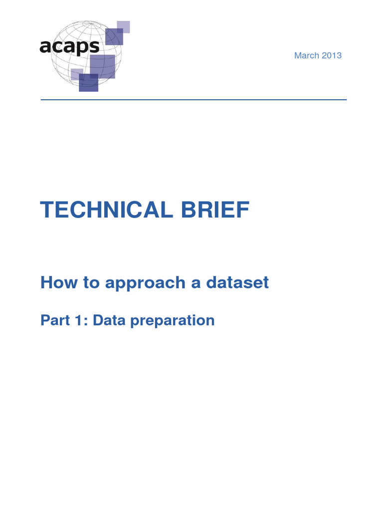 Acaps How To Approach A Dataset Part 1 Data Preparation | PDF ...