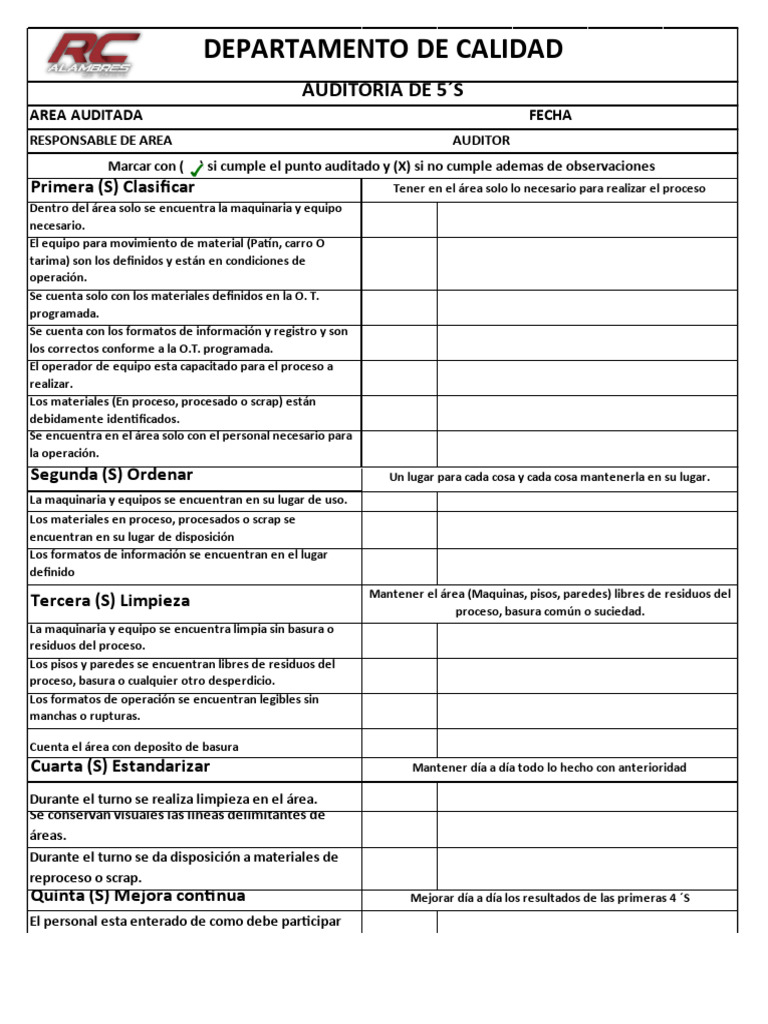 Auditoria 5S | PDF