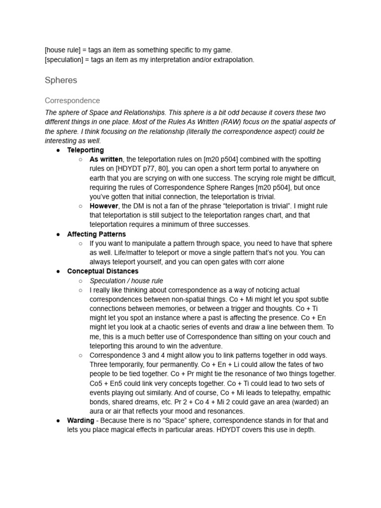 Mage The Ascension Sphere Clarifications | Download Free PDF | Matter ...