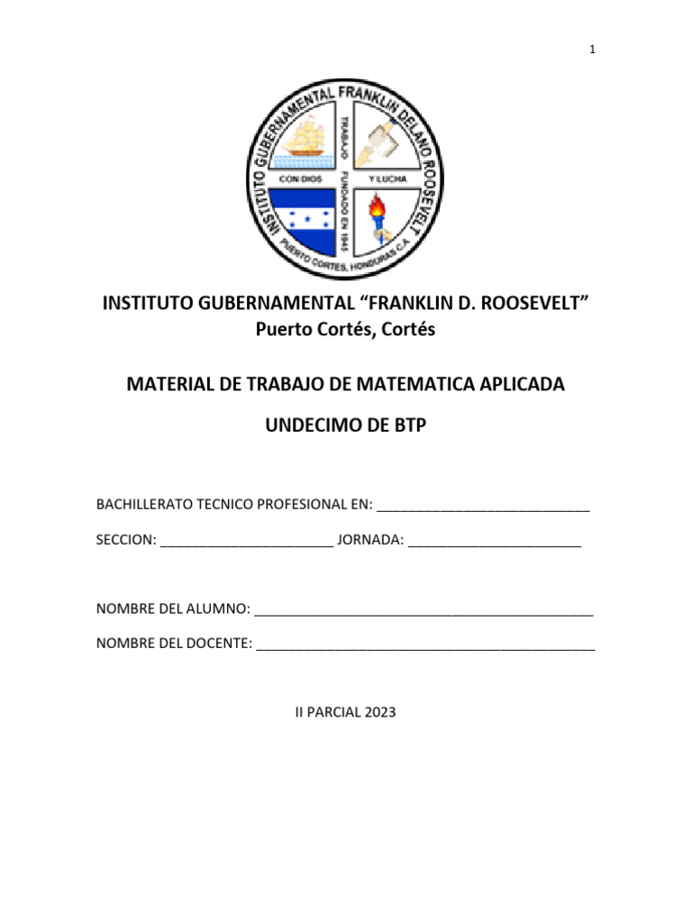 Matematicas Aplicada (BTP) II Parcial 2023 | PDF | Integral | Evaluación