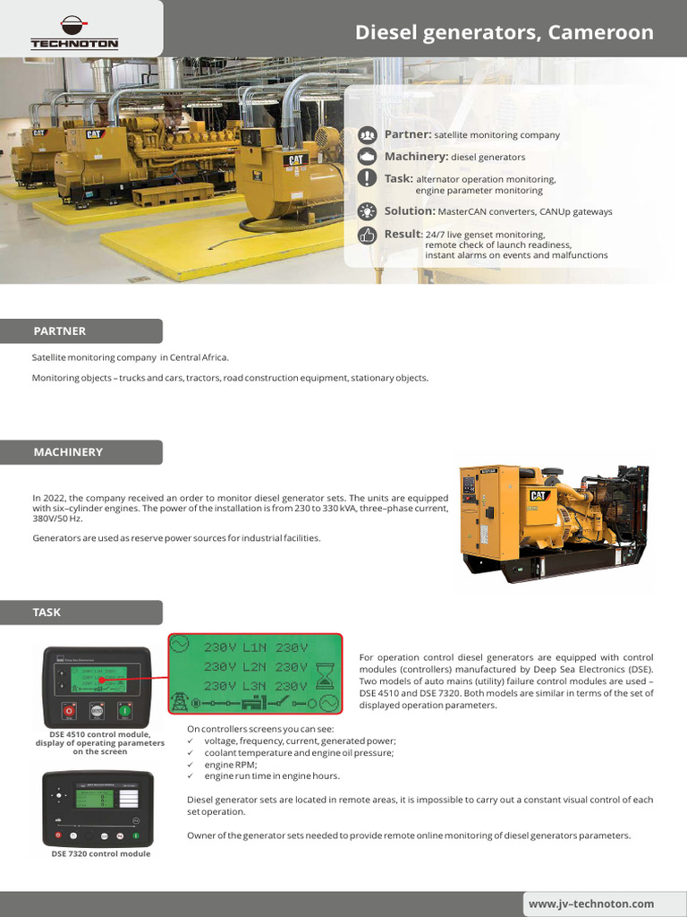 Case Parameters Monitoring Diesel Generators | PDF | Diesel Engine | Electric Generator