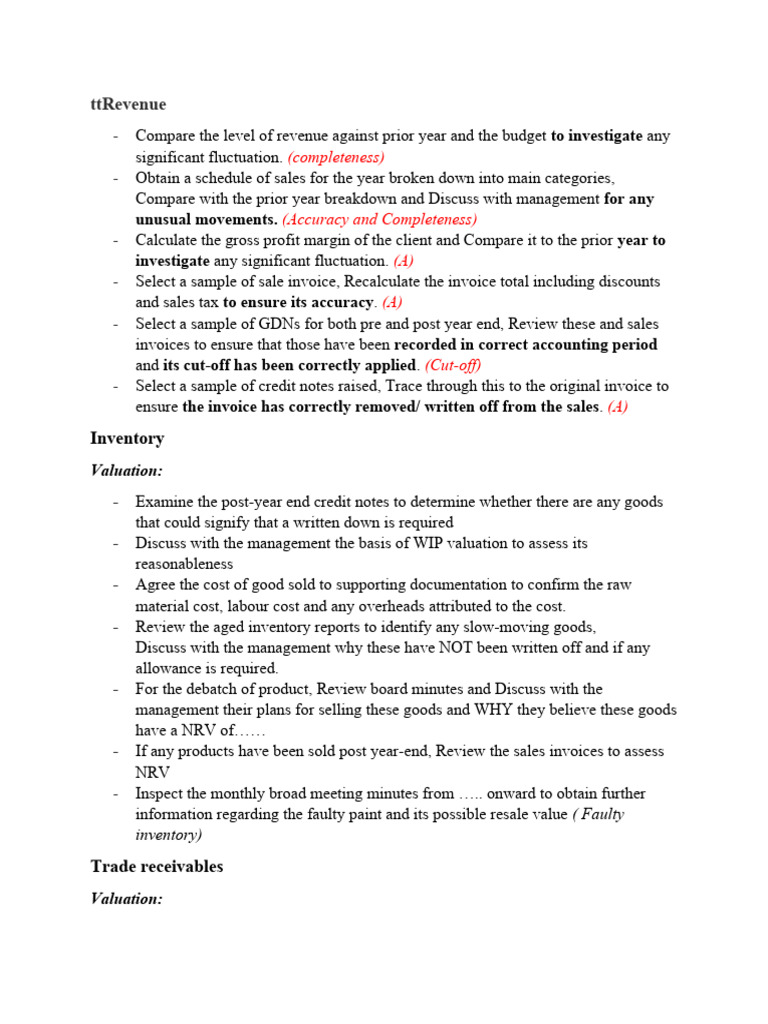 Audit Procedure | PDF | Cash | Inventory Audit Procedure | PDF | Cash | Inventory