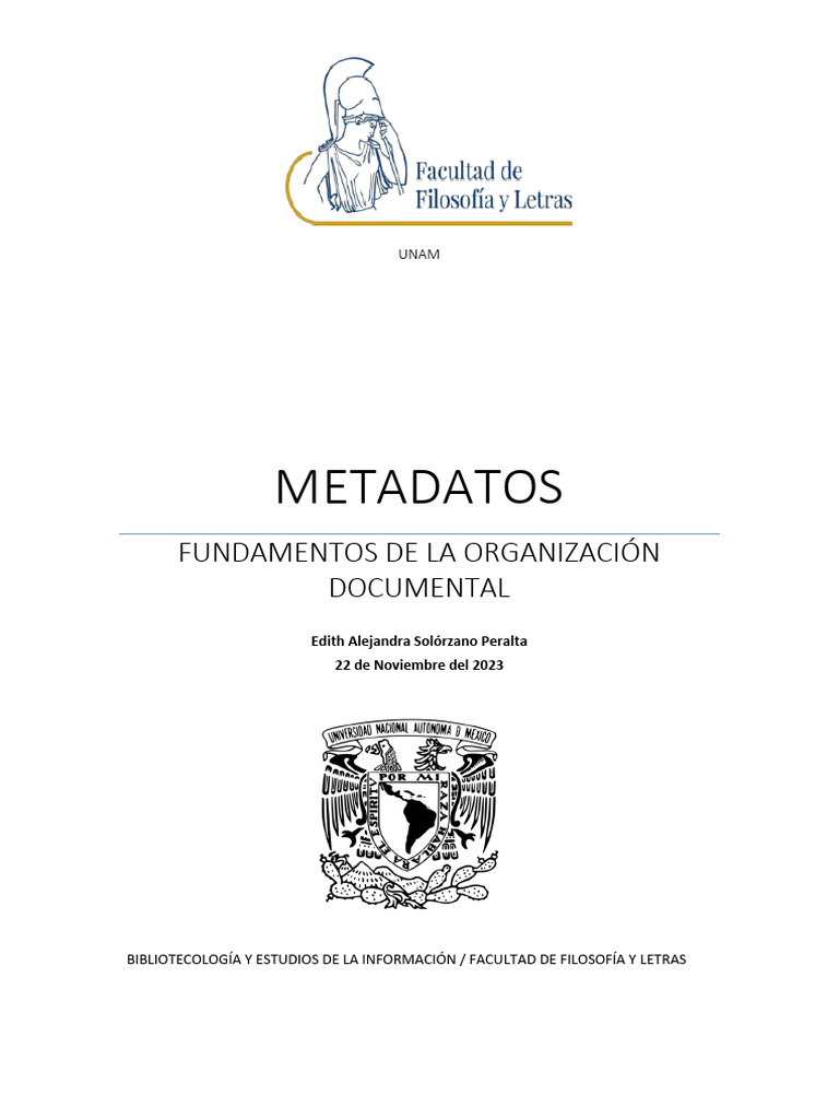 Definición y Función de Metadatos | PDF | Metadatos | Informática