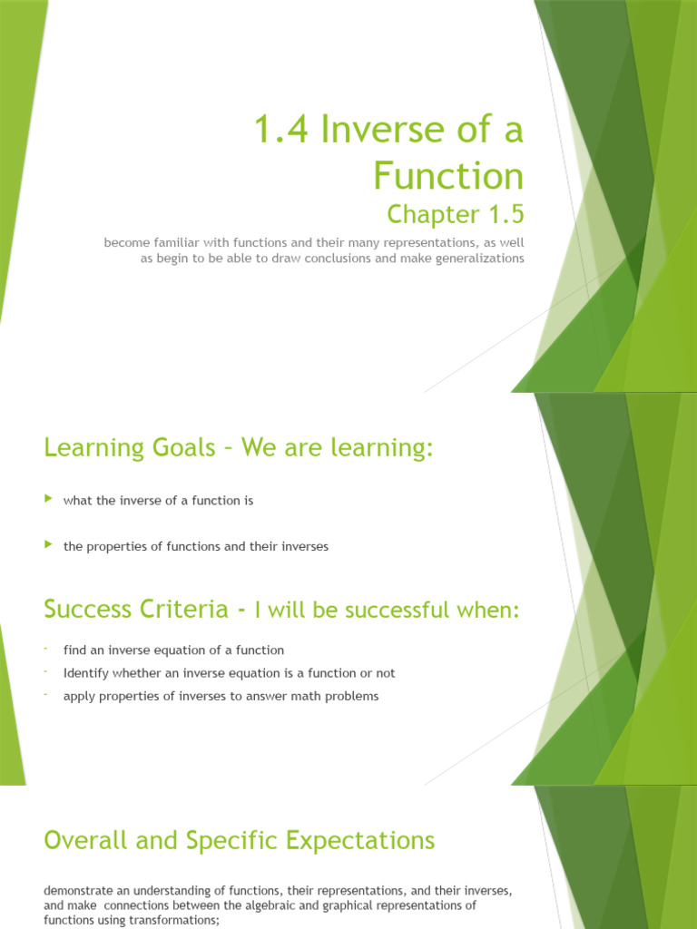 1.4 Inverse of A Function | PDF | Function (Mathematics) | Functions And Mappings