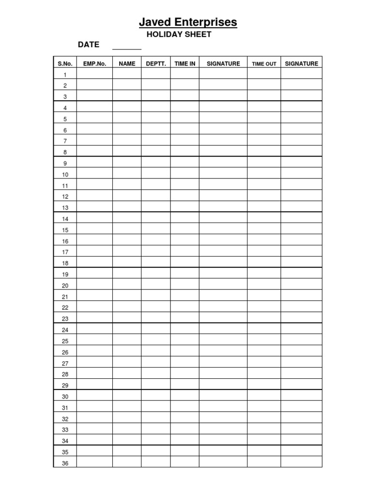 Sunday Sheet | PDF