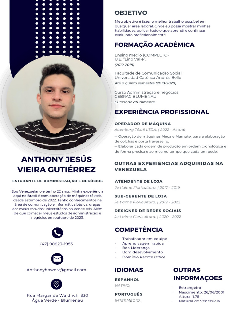 CV - Anthony Vieira | PDF