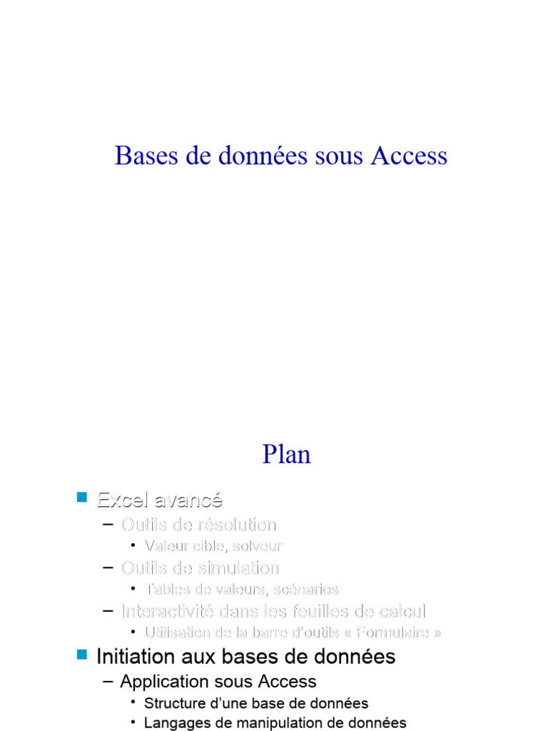 BASES DE DONNEES - UTILISATION D-ACCESS - LaBRI | PDF