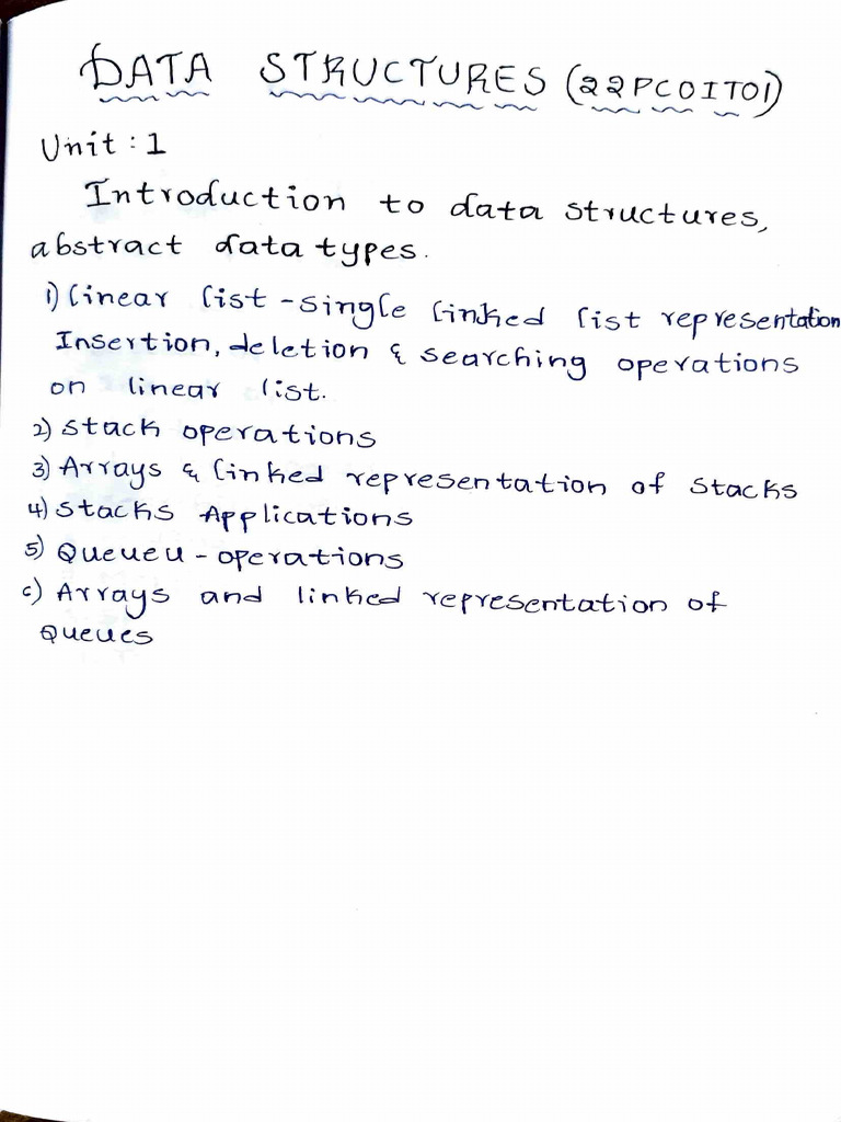 SF8-DS Unit-1 Notes | PDF