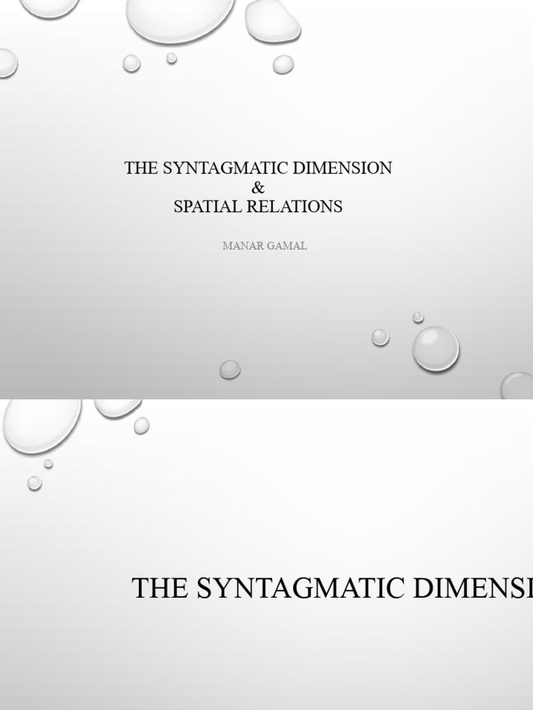 The Syntagmatic Dimension & Spatial Relations | PDF | Cognitive Science ...