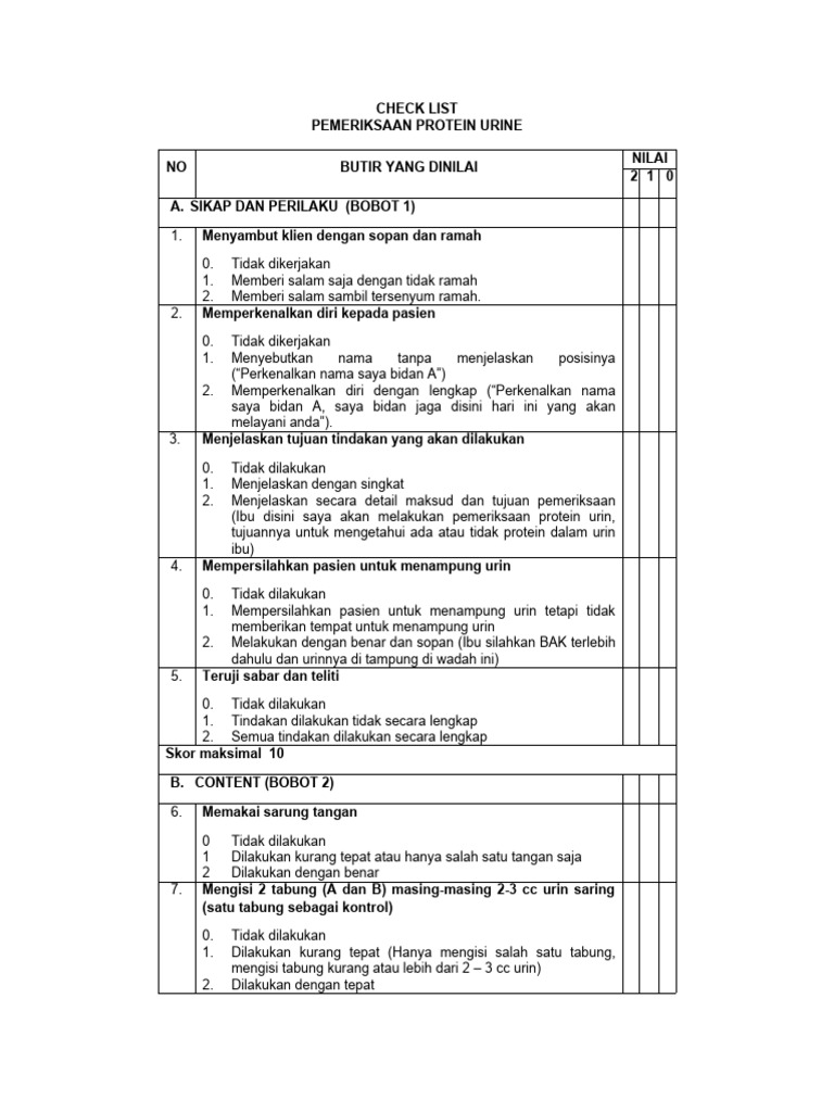 CHECK LIST Lab | PDF