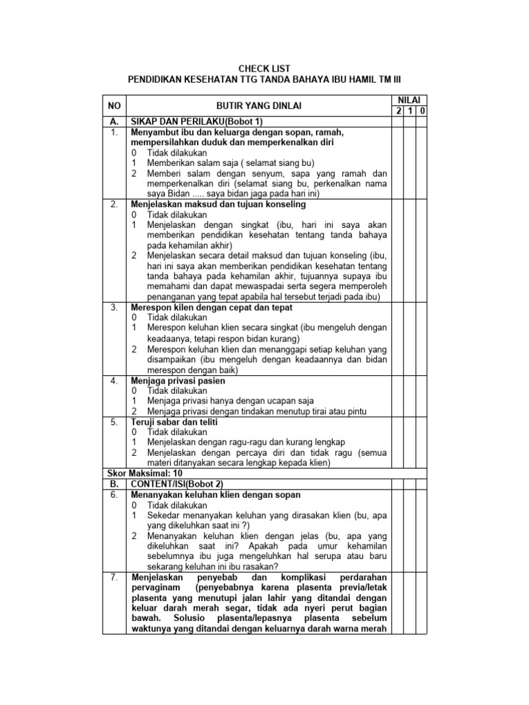 Part 4. Check List TM 3 | PDF