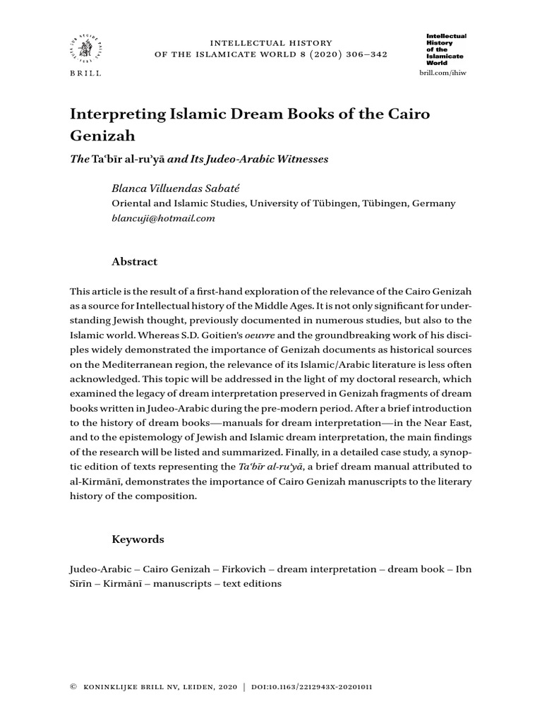 Interpreting Islamic Dream Books of The | PDF | Dream | Hadith