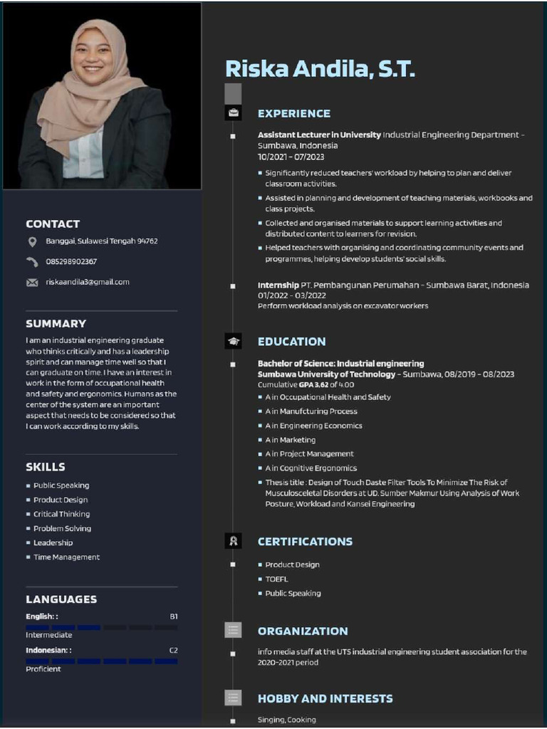 CV Riska Andila | PDF