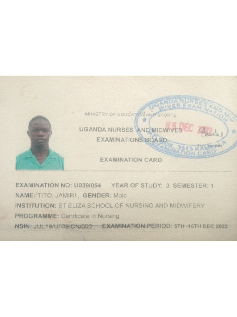 Examination Card | PDF