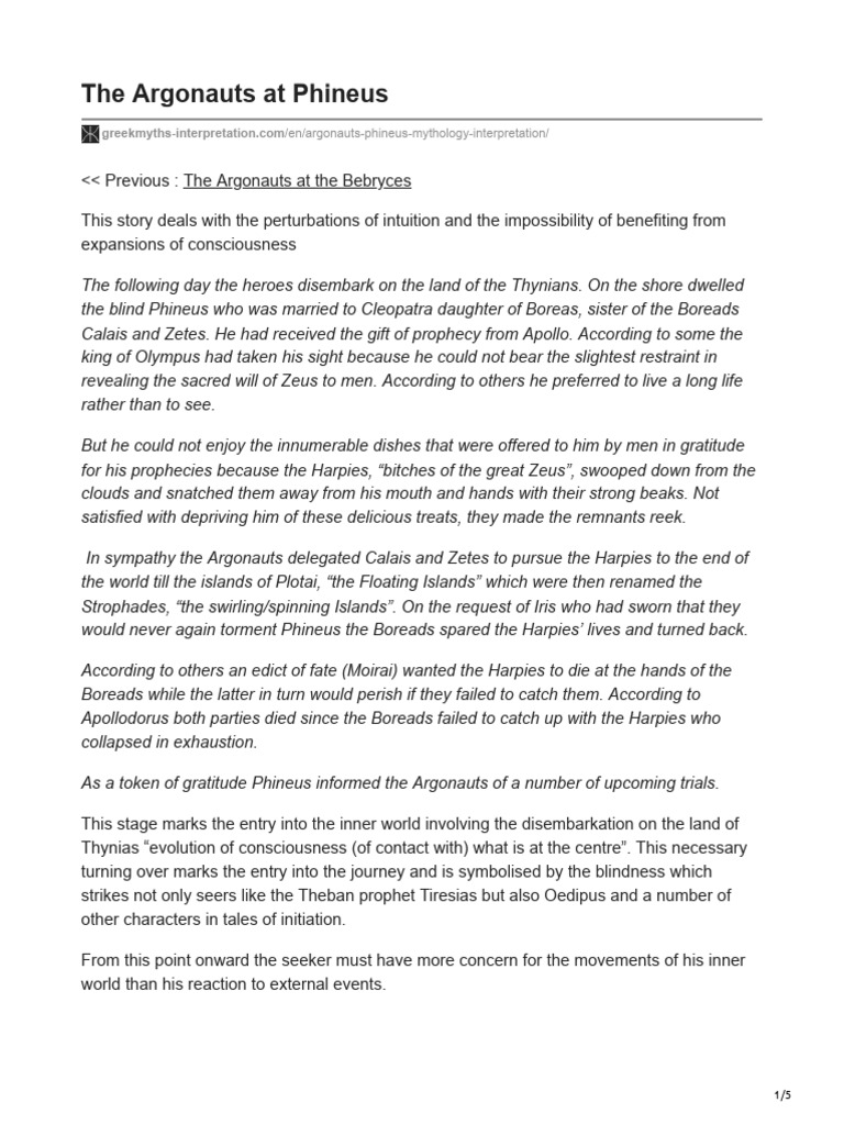 The Argonauts at Phineus | PDF | Argonauts