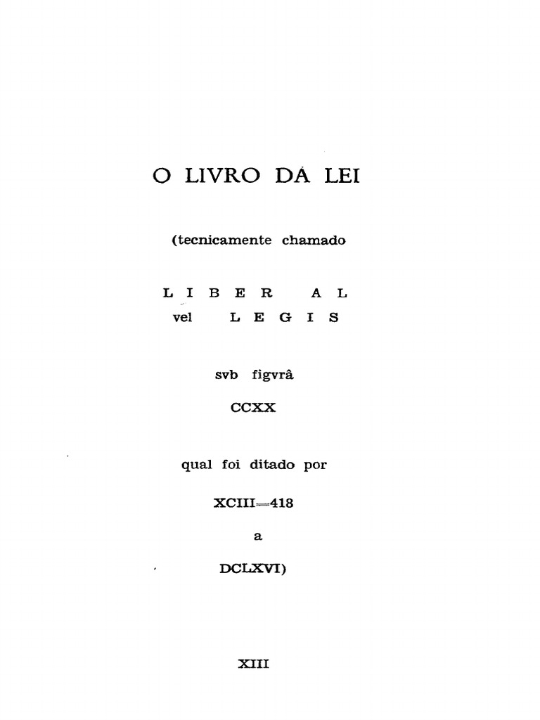 O Livro Da Lei Aleister Crowley | PDF