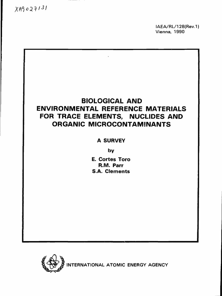 Iaea Certified Biological Reference Material 1990 | PDF